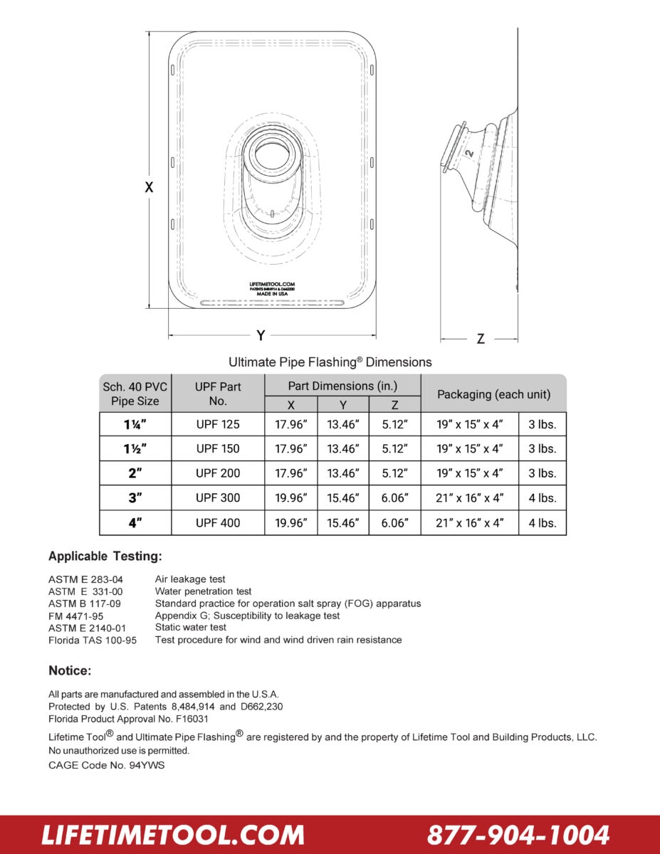 Ultimate Pipe Flashing® for Shingle Roof - Kynar® | Lifetime Tool ...
