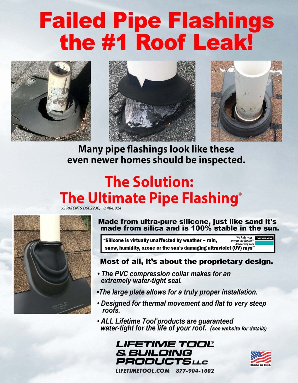 Ultimate Pipe Flashing Shingle Roofs - Kynar Coated | Lifetime Tool