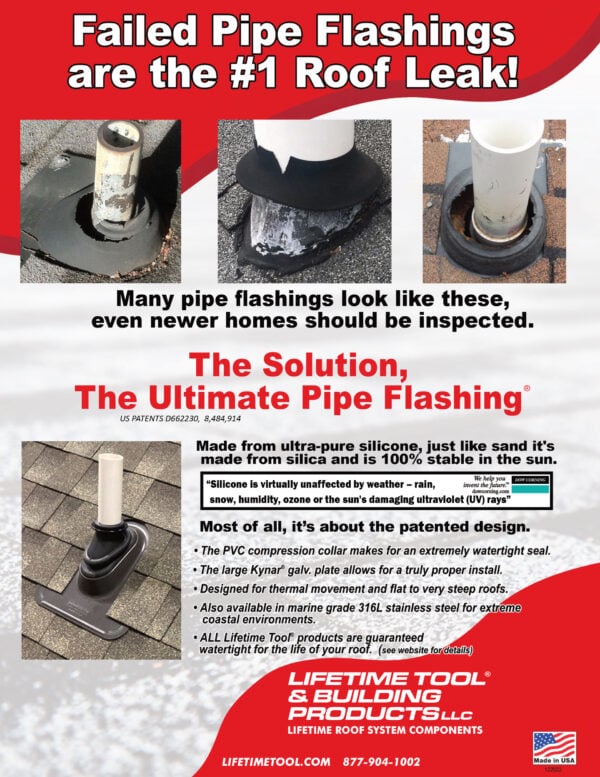 Ultimate Pipe Flashing Shingle Roofs - Kynar Coated | Lifetime Tool