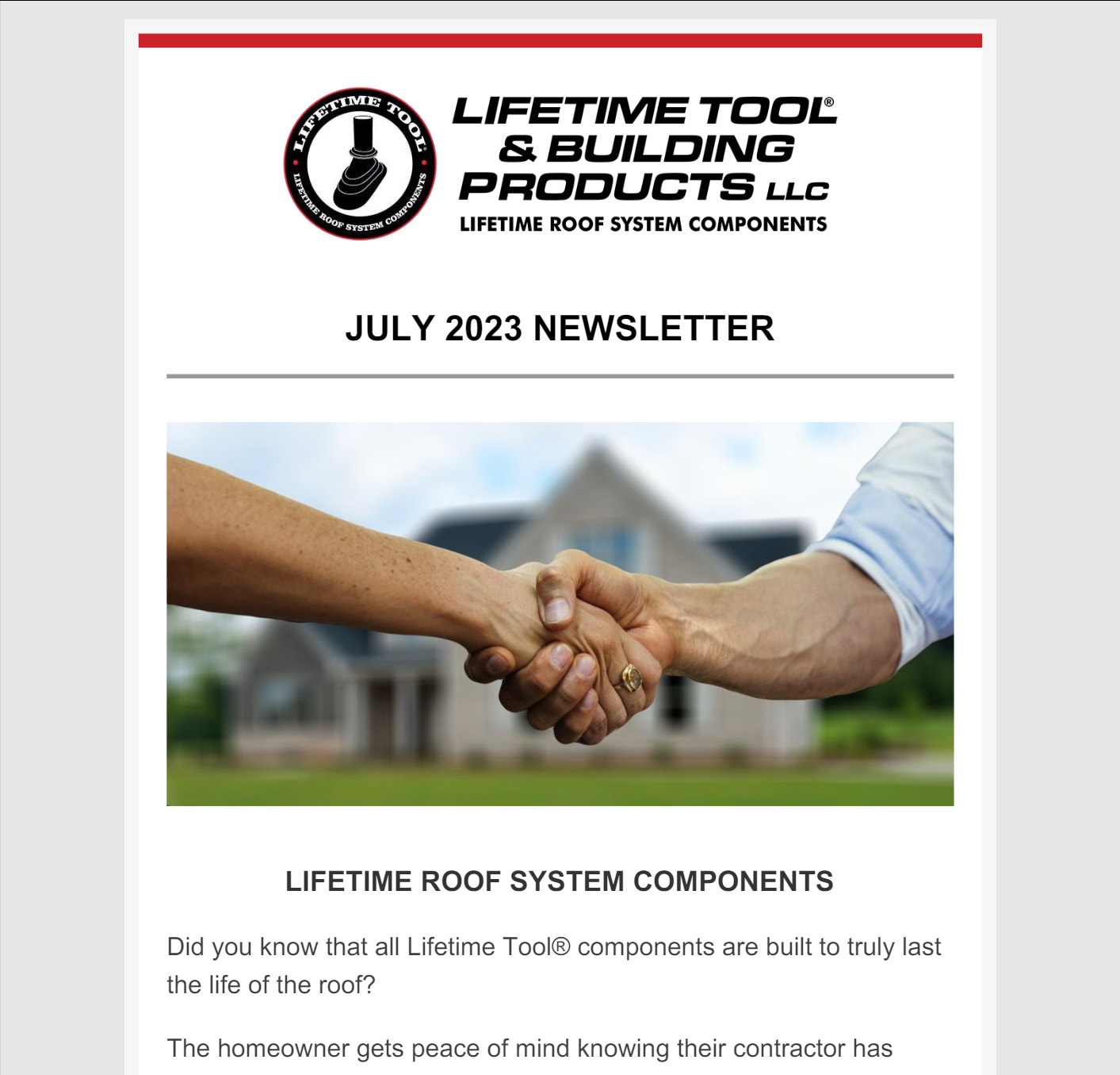 Lifetime Tool® Newsletter July 2023 | Lifetime Tool & Building Products LLC