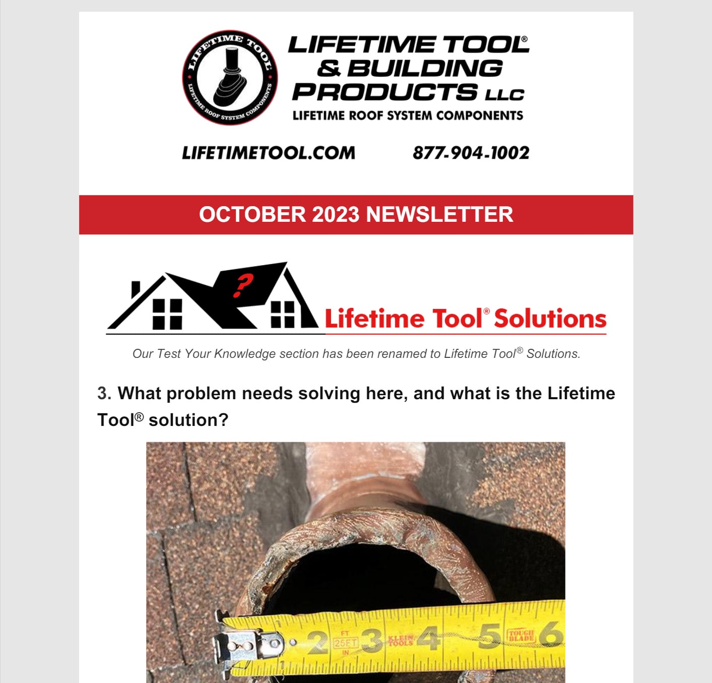 Lifetime Tool® Newsletter October 2023 | Lifetime Tool & Building ...
