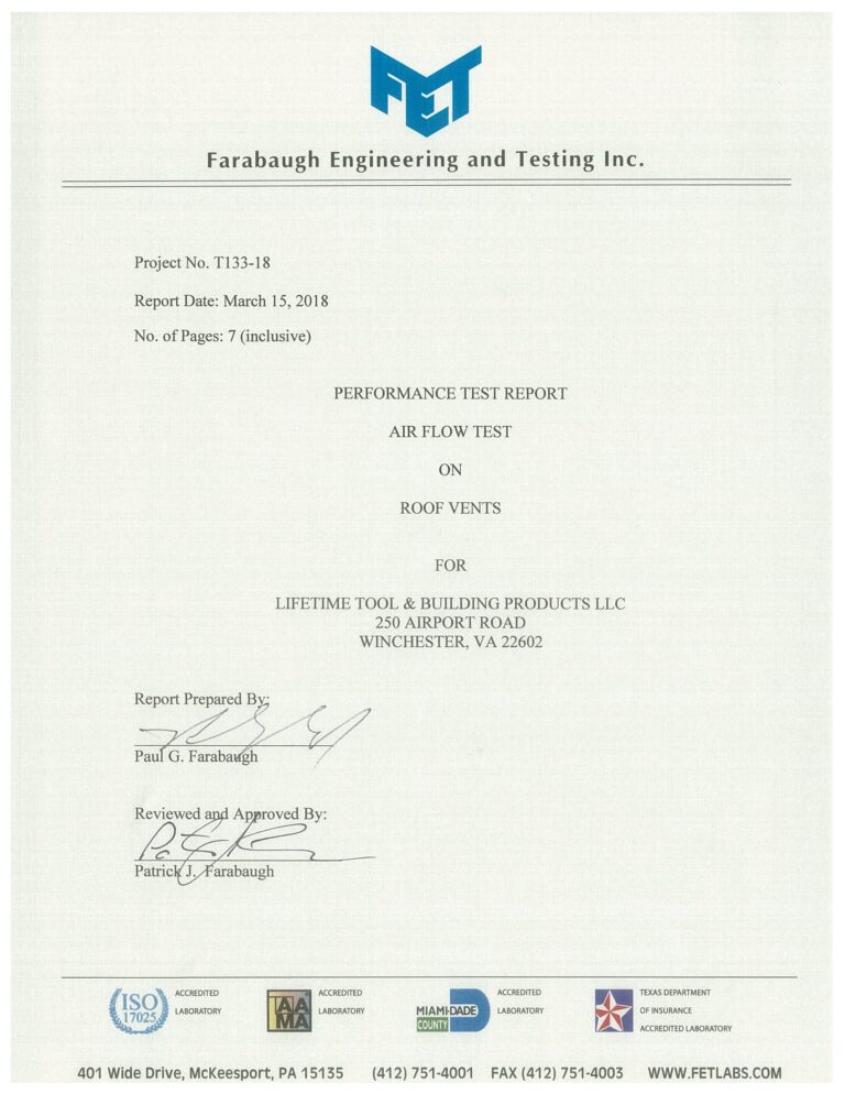 Air Flow Comparative Test