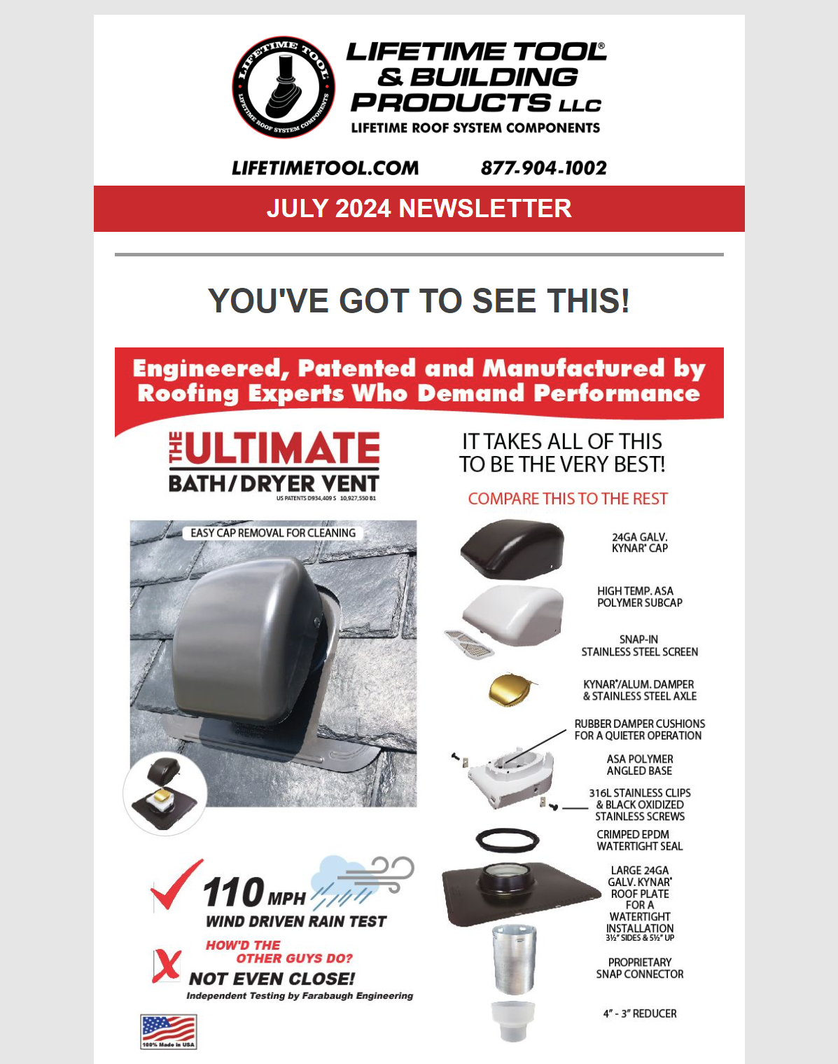 Lifetime Tool® Newsletter July 2024 | Lifetime Tool & Building Products LLC